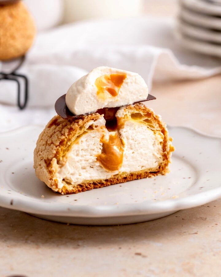 Raspberry Choux au Craquelin - Julie Marie Eats