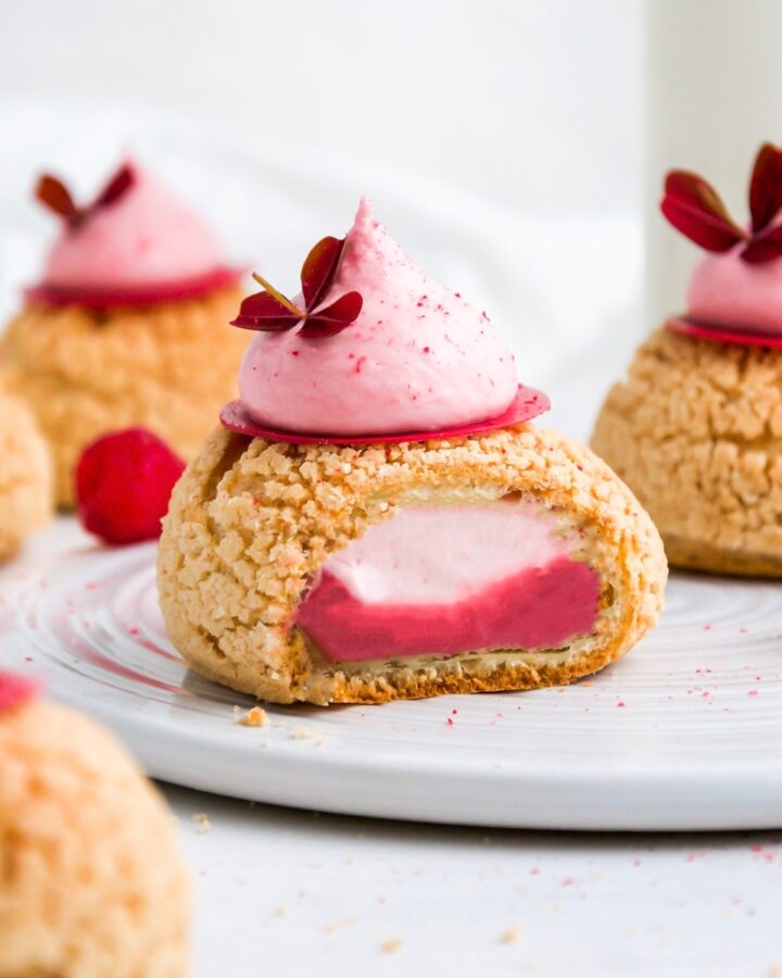 Choux au Craquelin with Raspberry and Nutella - Julie Marie Eats