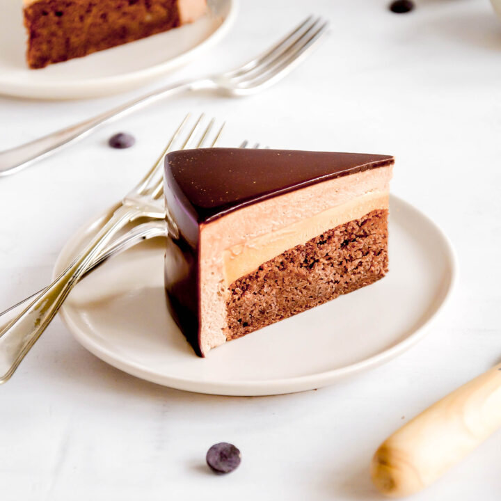Chocolate and Caramel Mousse Cake - Julie Marie Eats