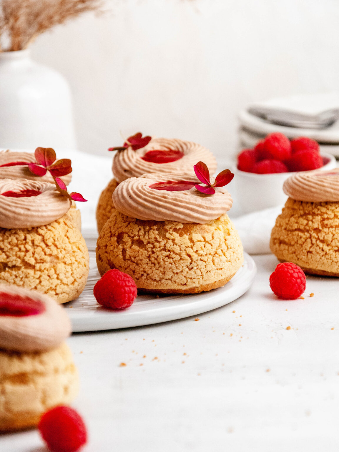 Choux au Craquelin with Raspberry and Nutella - Julie Marie Eats