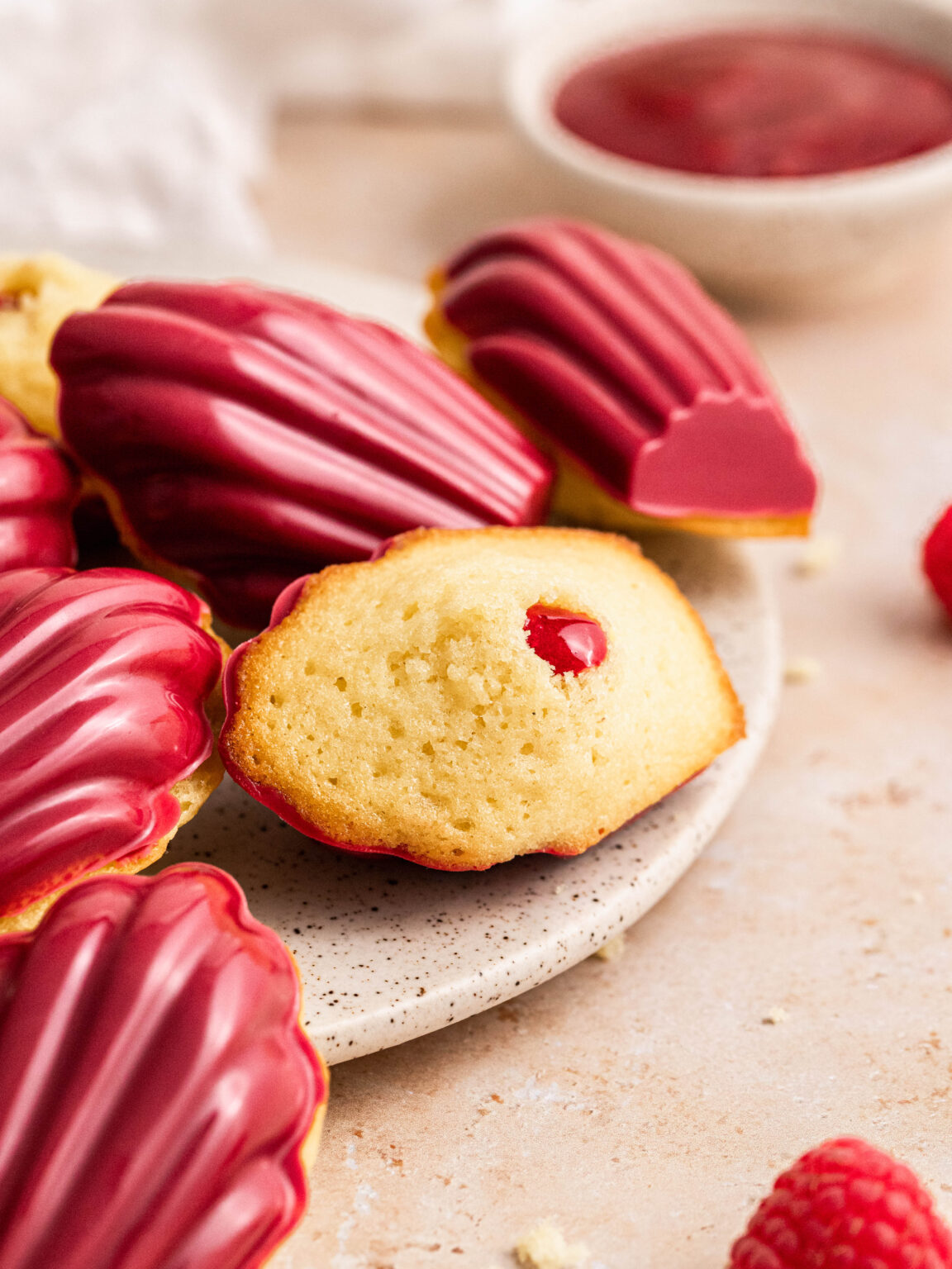 Raspberry Madeleines - Julie Marie Eats