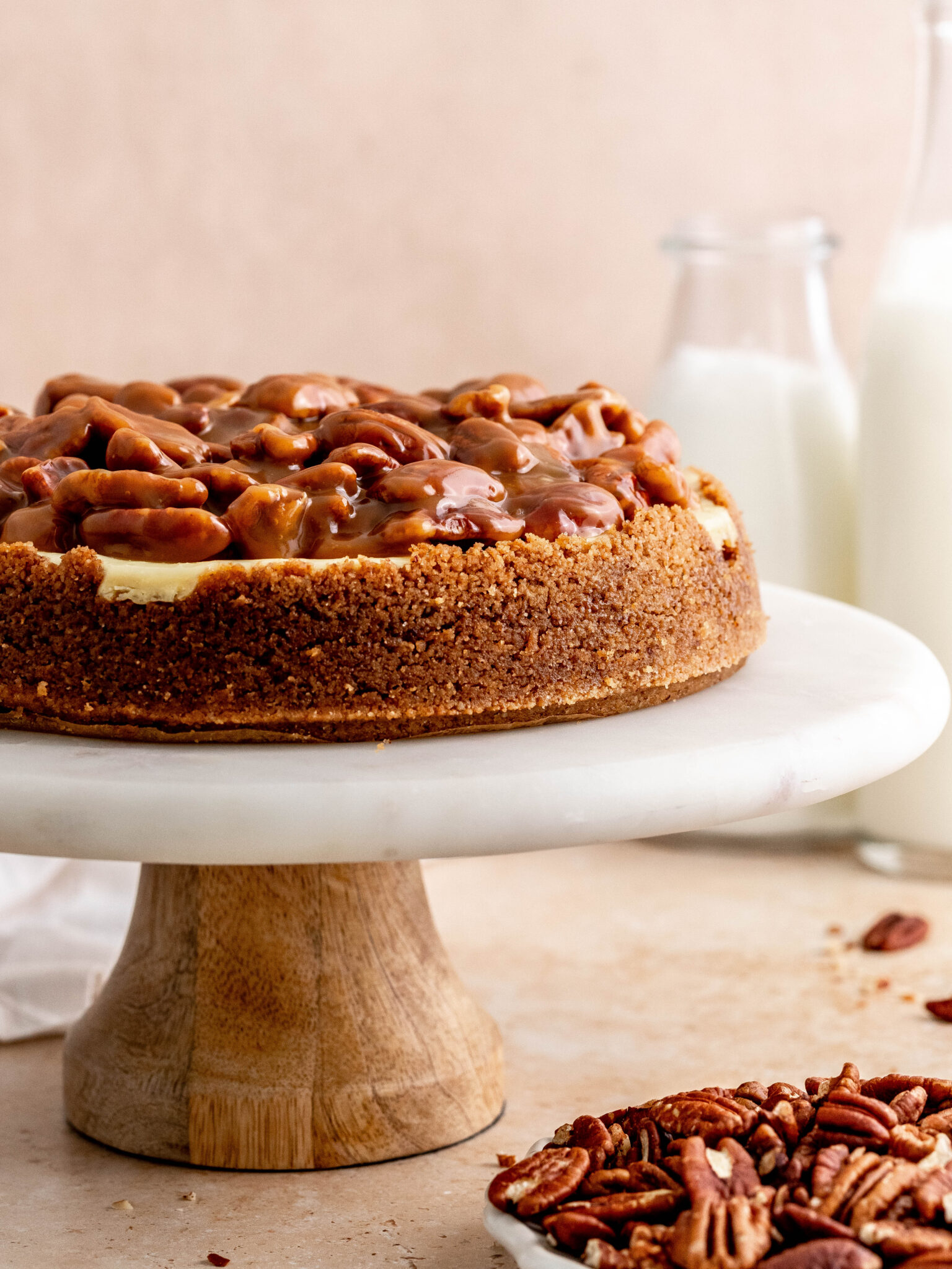 Caramel Pecan Cheesecake - Julie Marie Eats