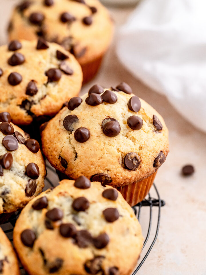 Bakery Style Chocolate Chip Muffins - Julie Marie Eats