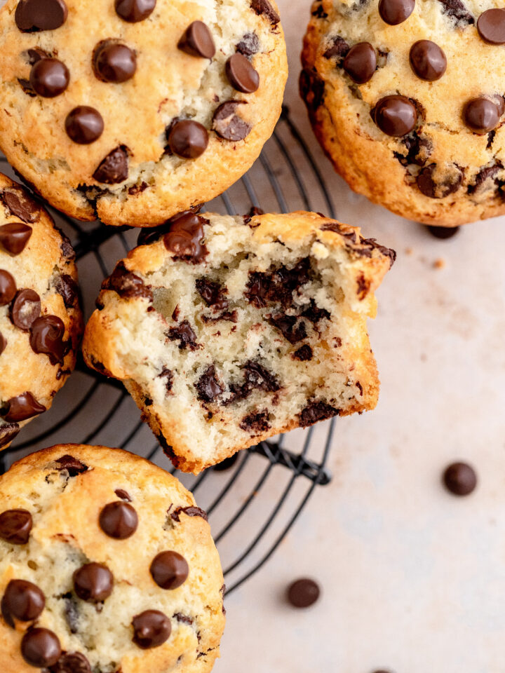 Bakery Style Chocolate Chip Muffins - Julie Marie Eats