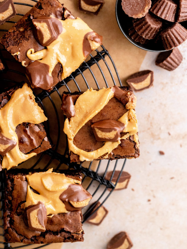 Chocolate Peanut Butter Brownies - Julie Marie Eats