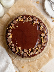 Peanut Butter Chocolate Cheesecake - Julie Marie Eats