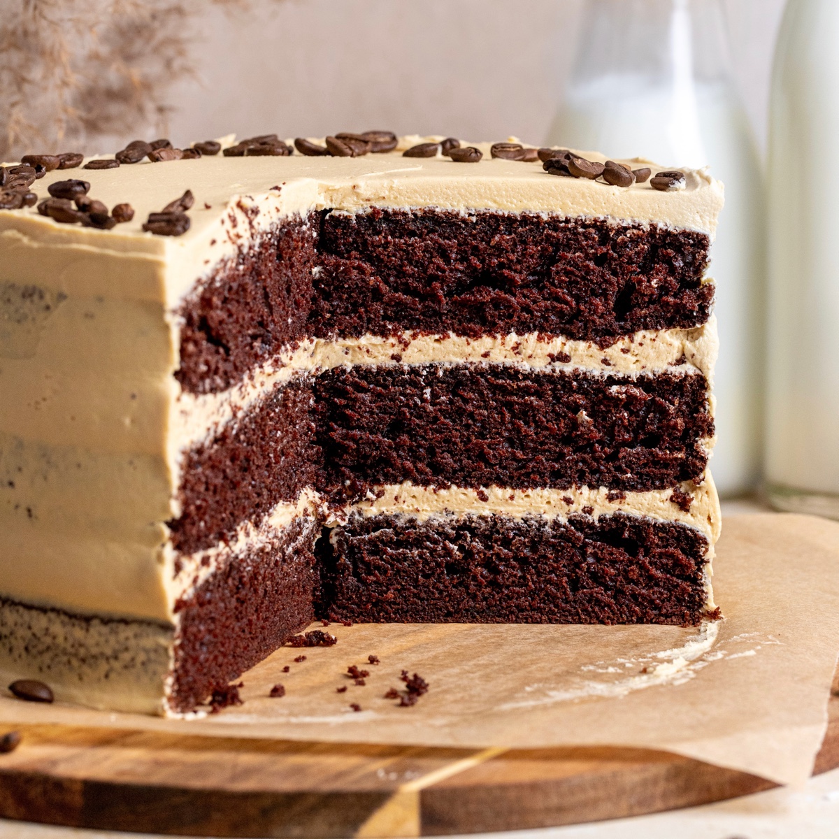 Coffee Flavored Chocolate Cake Cappuccino Cake