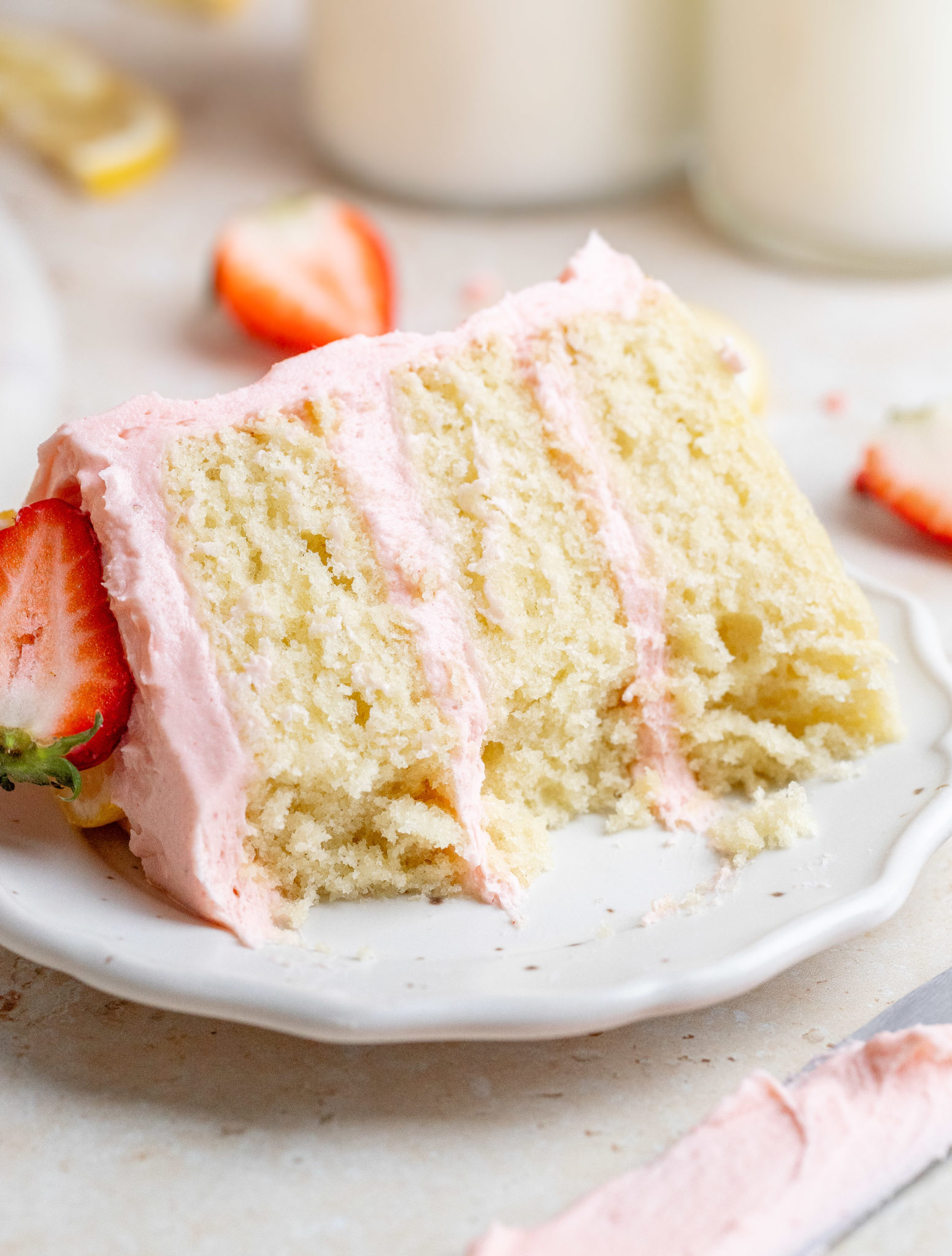 Strawberry Lemon Cake - Julie Marie Eats