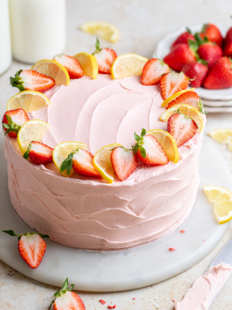 Strawberry Lemon Cake - Julie Marie Eats
