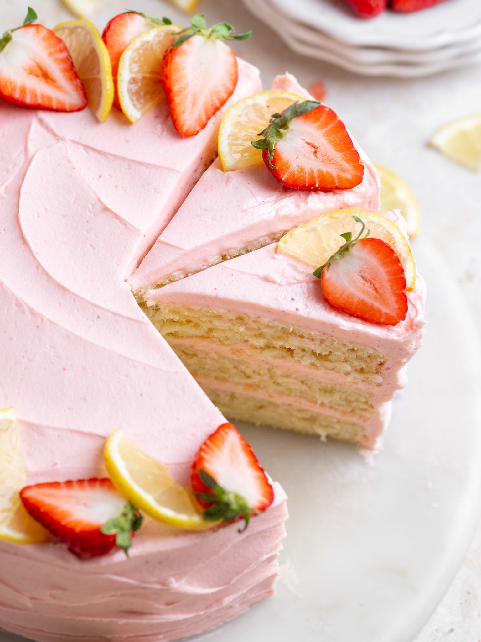 Strawberry Lemon Cake - Julie Marie Eats