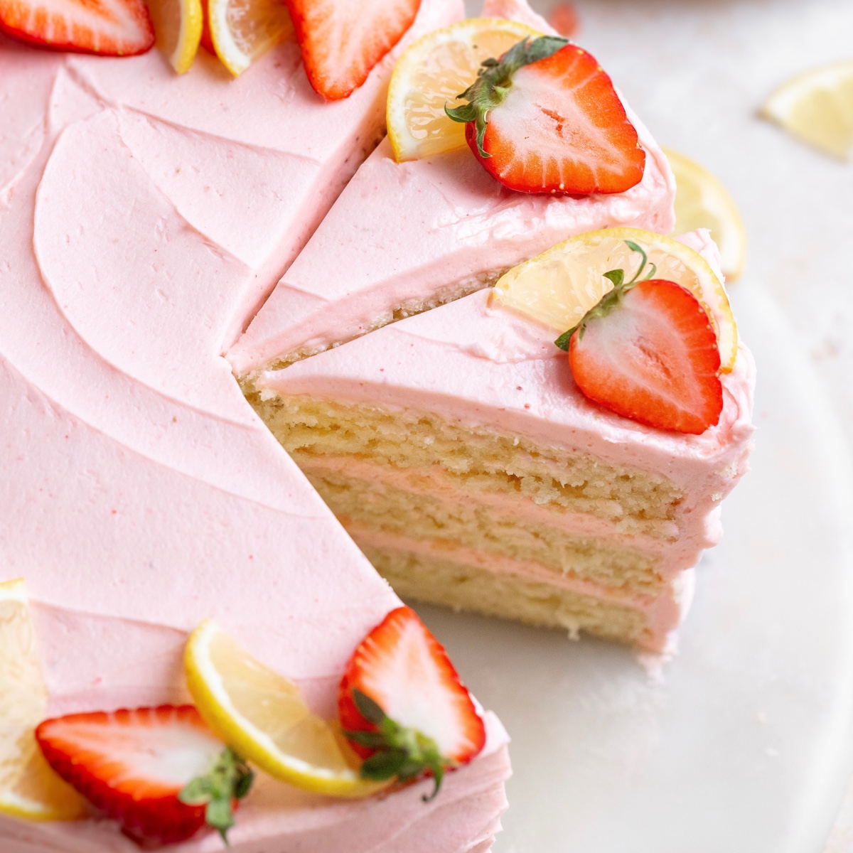 Strawberry Lemon Cake - Julie Marie Eats