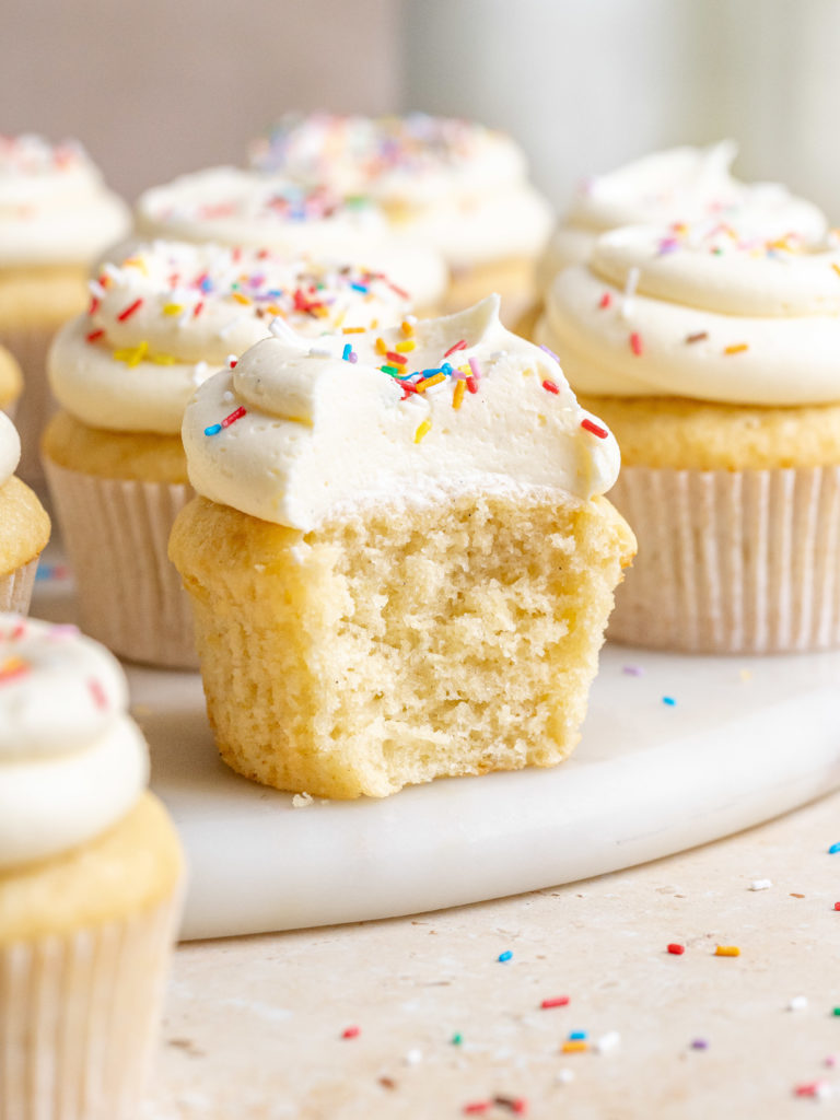Vanilla Birthday Cupcakes - Julie Marie Eats