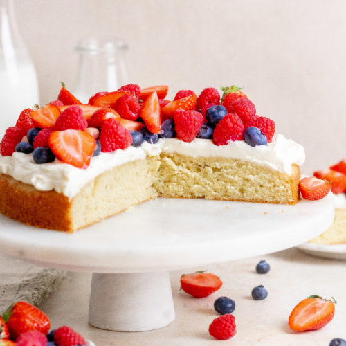 Fresh Berry Cream Cake - Julie Marie Eats