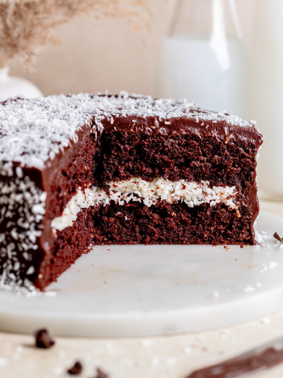 Chocolate Coconut Layer Cake - Julie Marie Eats