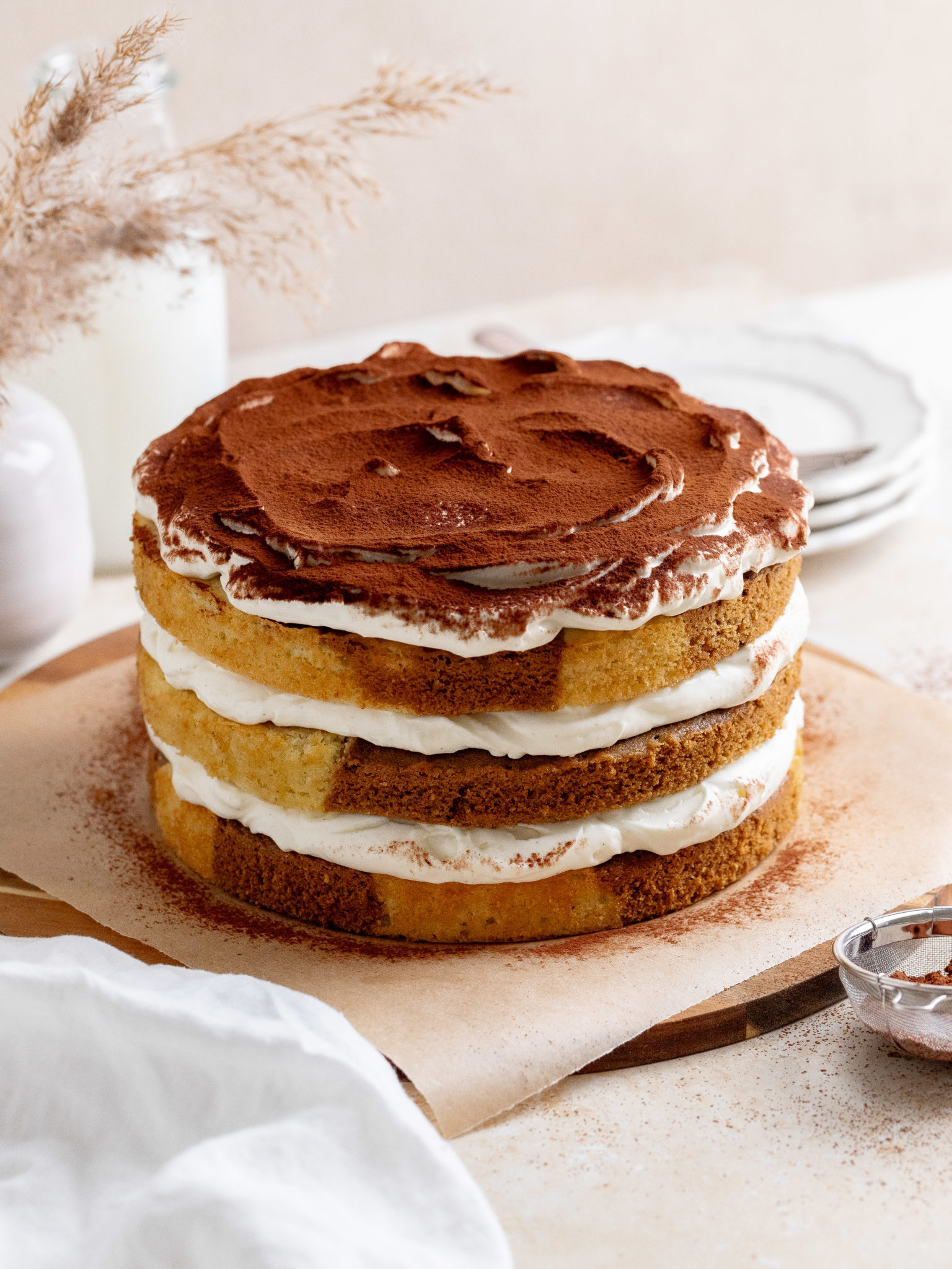 Tiramisu Layer Cake - Julie Marie Eats