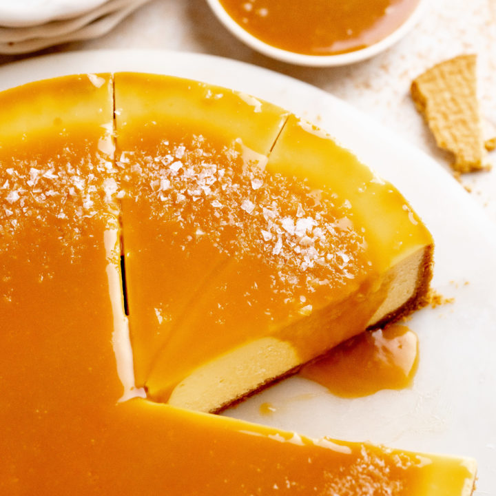 Creamy Caramel Cheesecake - Julie Marie Eats