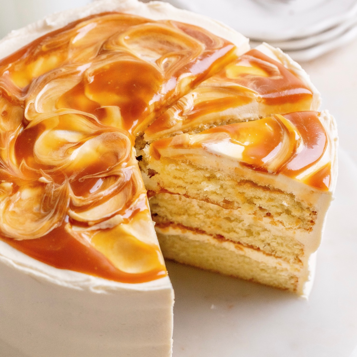 Salted Caramel Cake - Julie Marie Eats