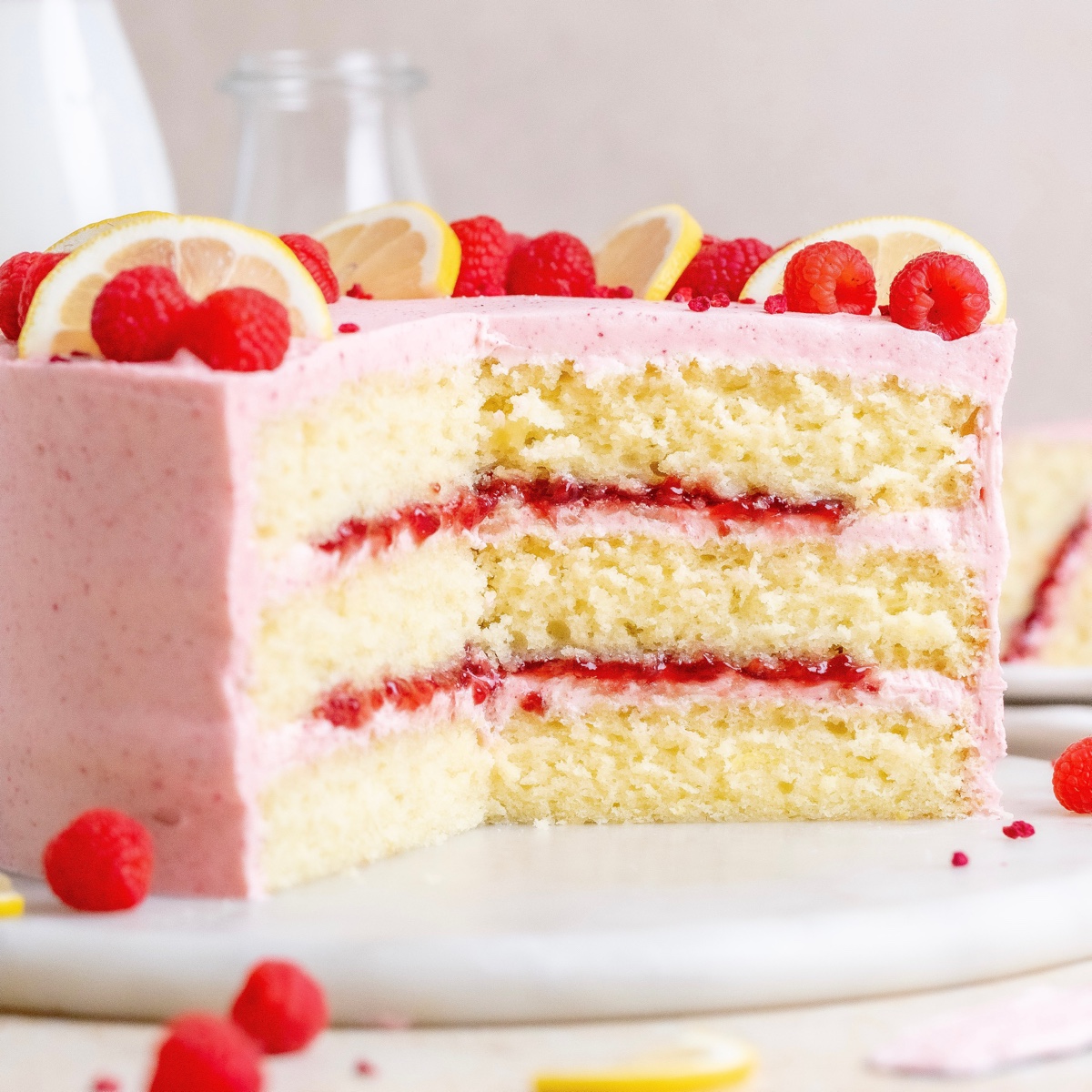 Lemon Raspberry Cake - Julie Marie Eats