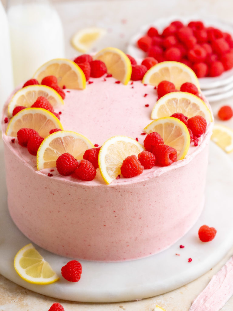 Lemon Raspberry Cake - Julie Marie Eats