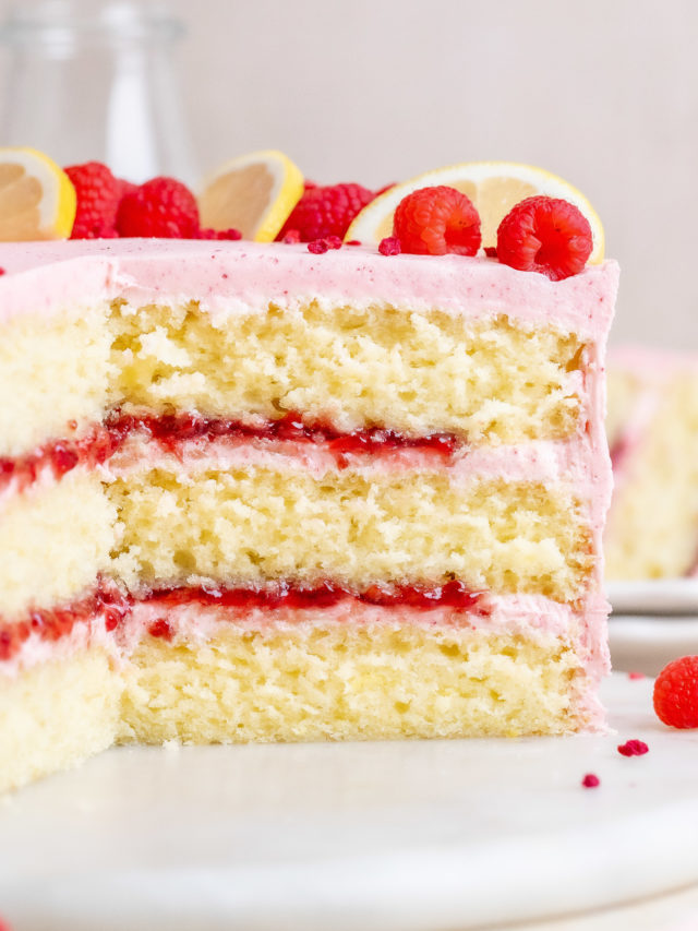 Lemon Raspberry Cake - Julie Marie Eats