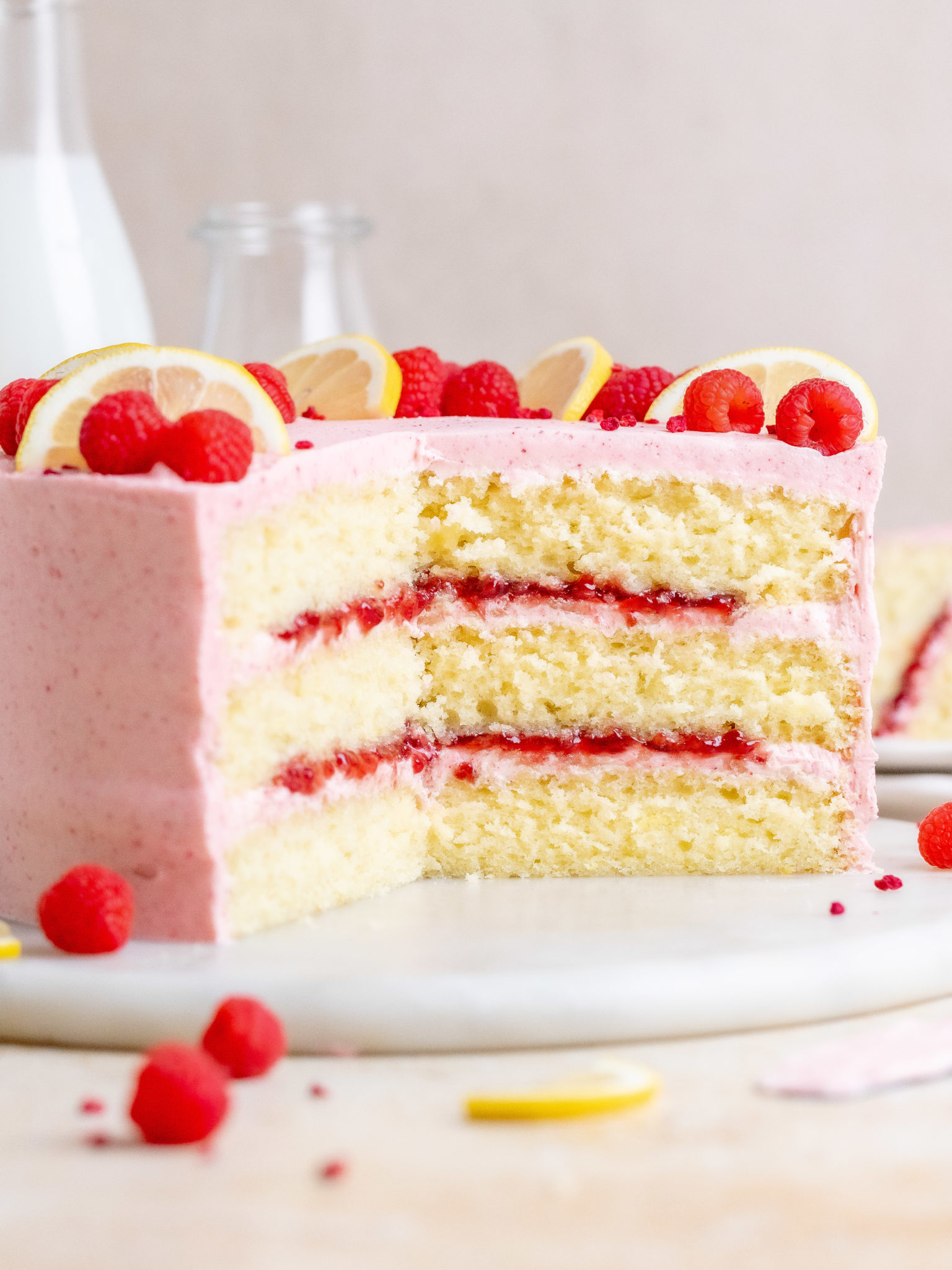 Lemon Raspberry Cake - Julie Marie Eats