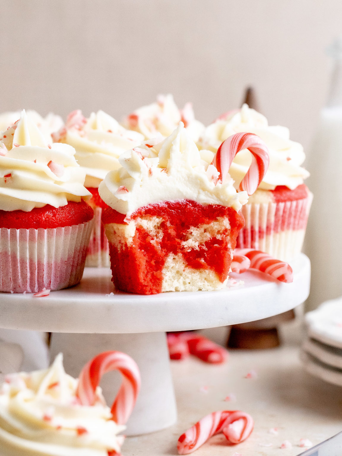 White Chocolate Peppermint Cupcakes - Julie Marie Eats