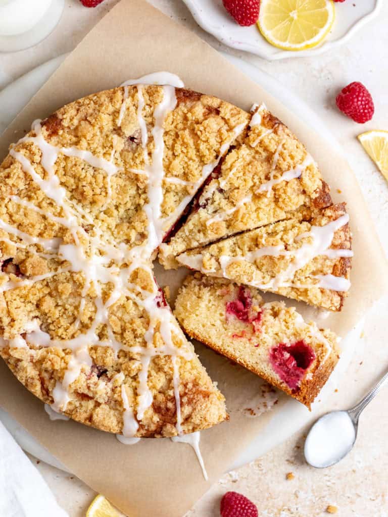 Raspberry Lemon Coffee Cake - Julie Marie Eats