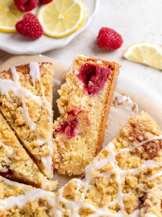 Raspberry Lemon Coffee Cake - Julie Marie Eats