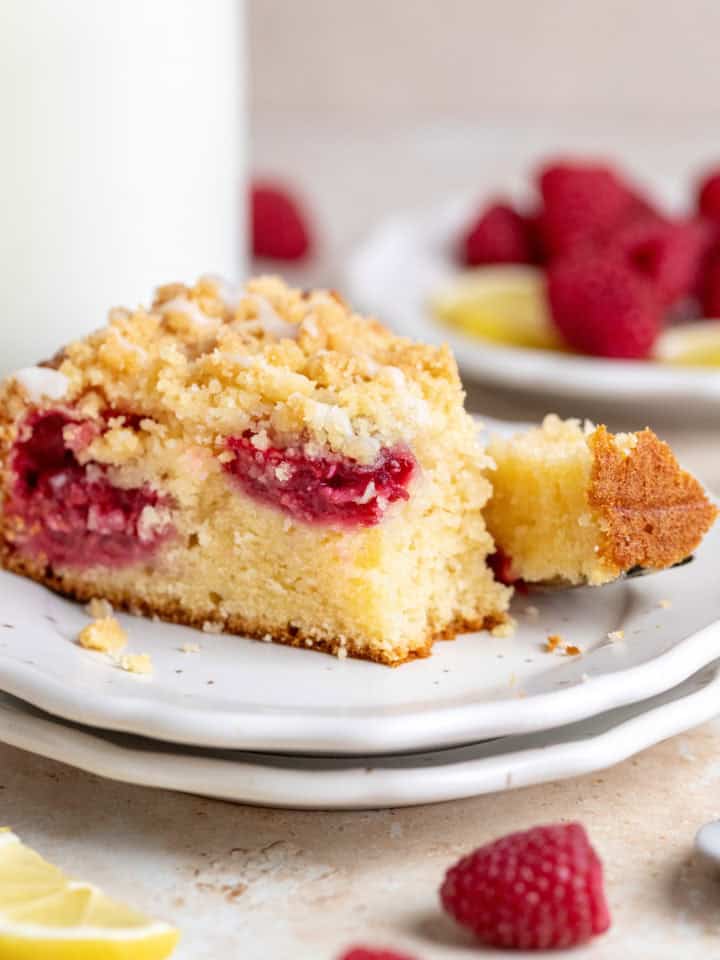 Raspberry Lemon Coffee Cake - Julie Marie Eats