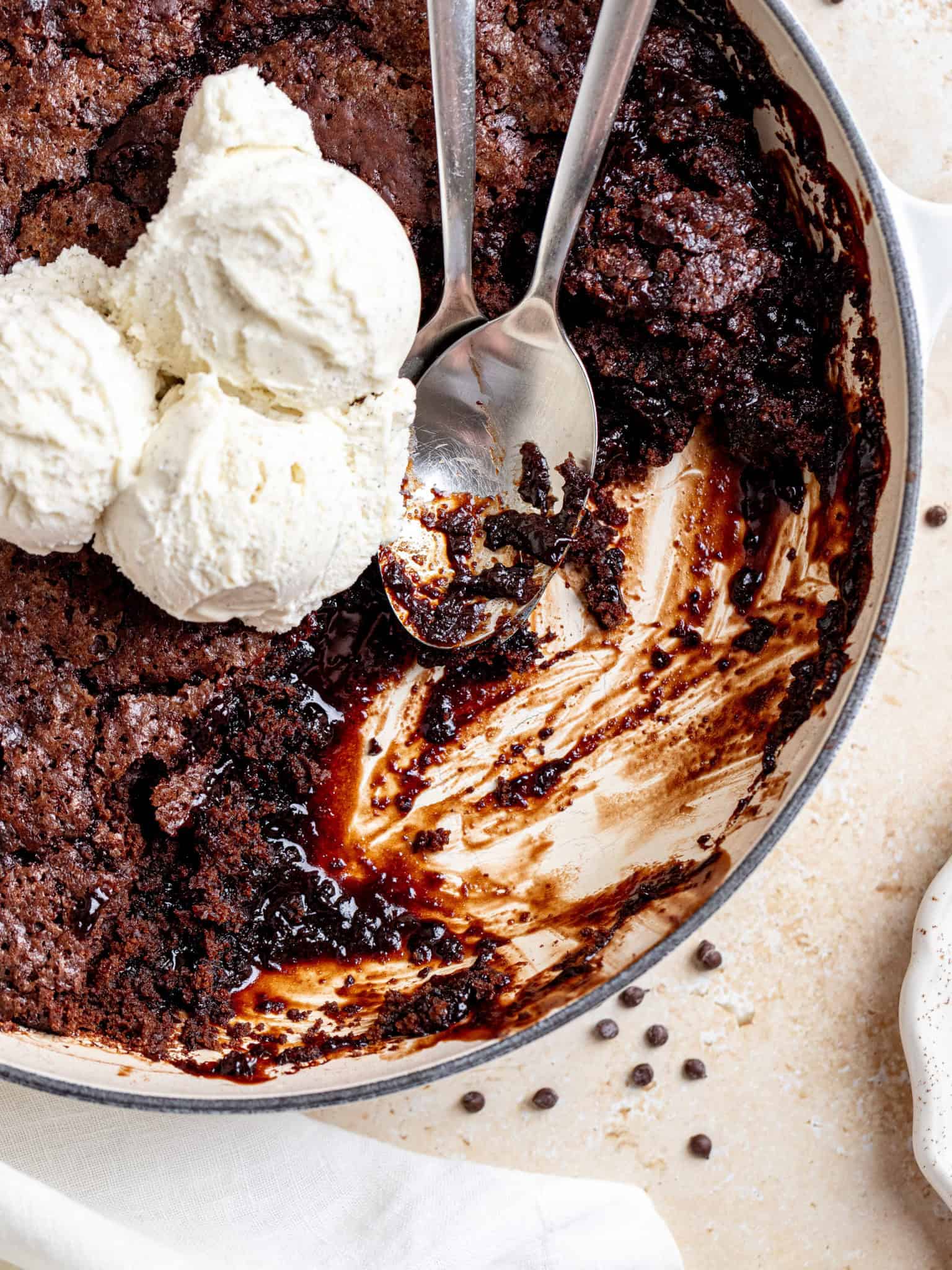 Brown Butter Hot Fudge Cake - Julie Marie Eats