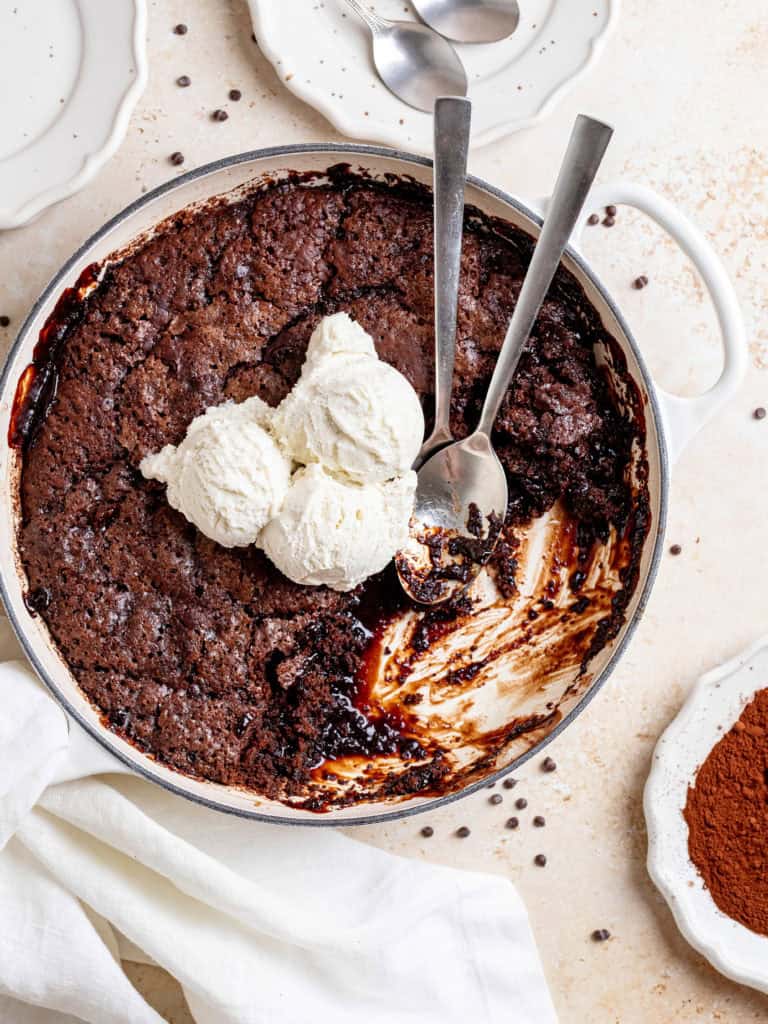 Brown Butter Hot Fudge Cake - Julie Marie Eats