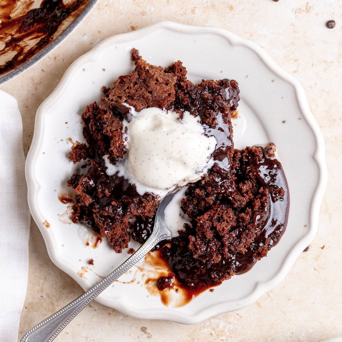 Brown Butter Hot Fudge Cake - Julie Marie Eats