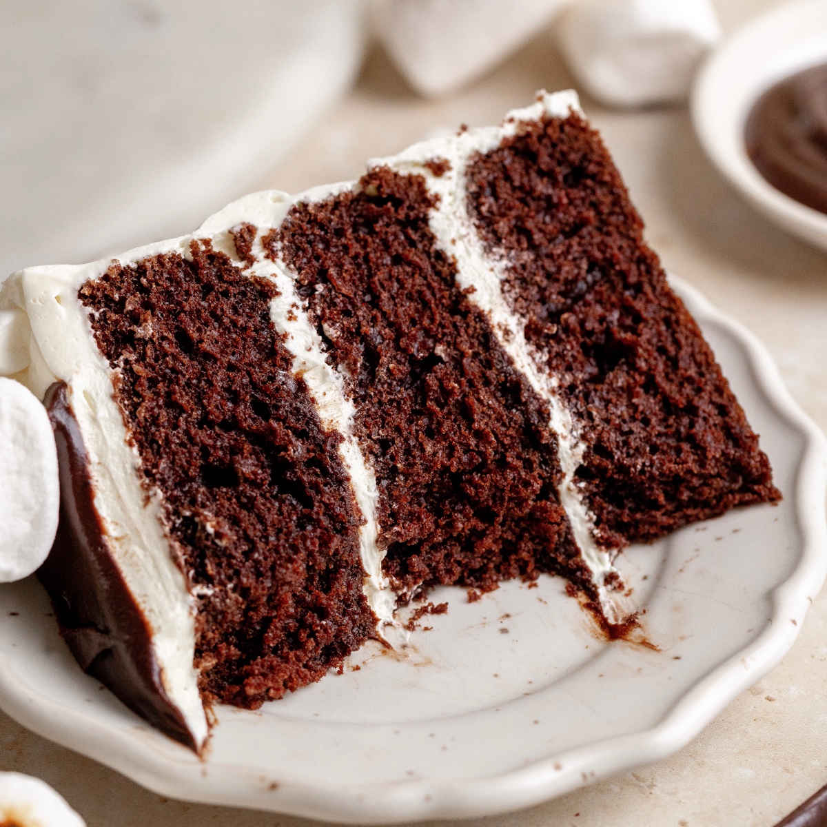 Hot Chocolate Layer Cake with Marshmallow Buttercream and Chocolate ...