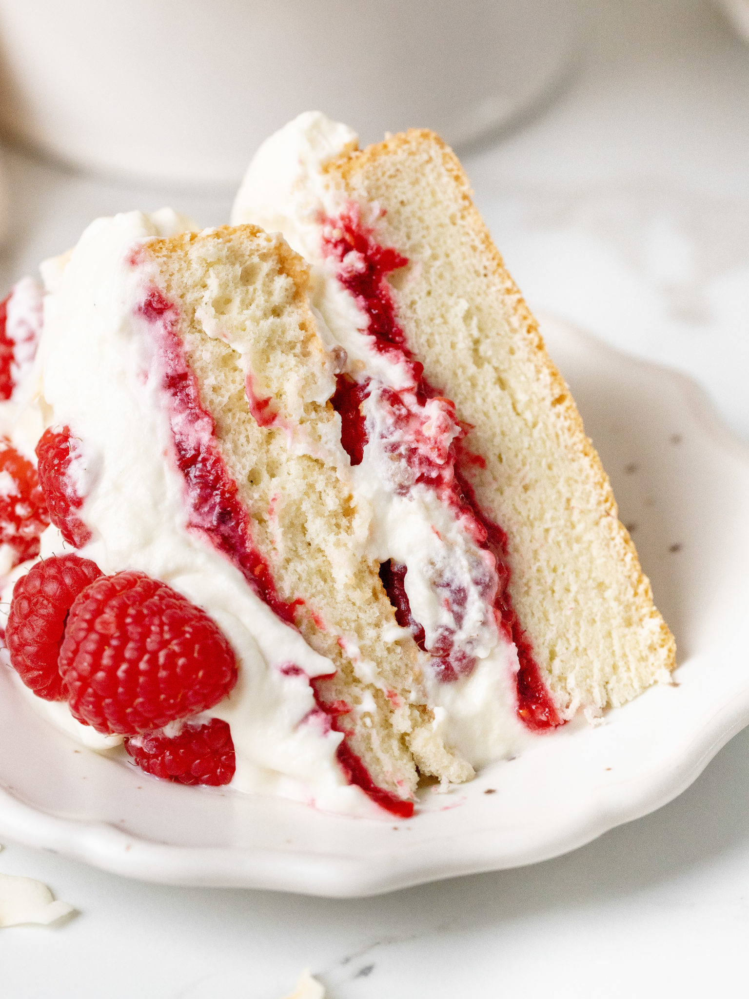 Coconut Raspberry Cake with Coconut Cream - Julie Marie Eats